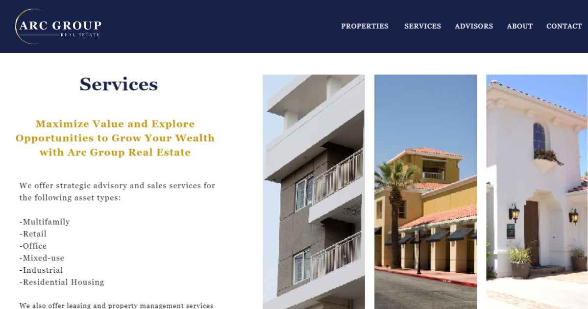 Arc Group Website - Services